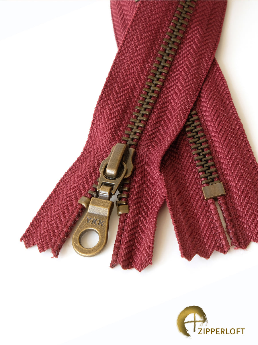 YKK #5 Antique (4-18" / 10.2-45.7cm) - 021 Wine – zipperloft