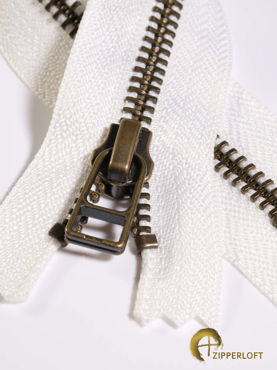YKK #5 Antique (6-9,14-18" / 15.2-45.7cm) - 030 Nearly White – zipperloft